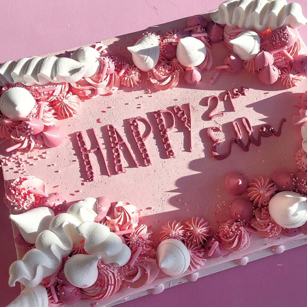 Piped Slab Cake - The Cake Eating Company NZ